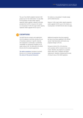 Guide for the implementation of the RoHS Directive by manufacturers of ...