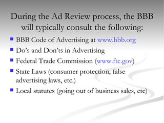 Guide to Advertising Review | PPT