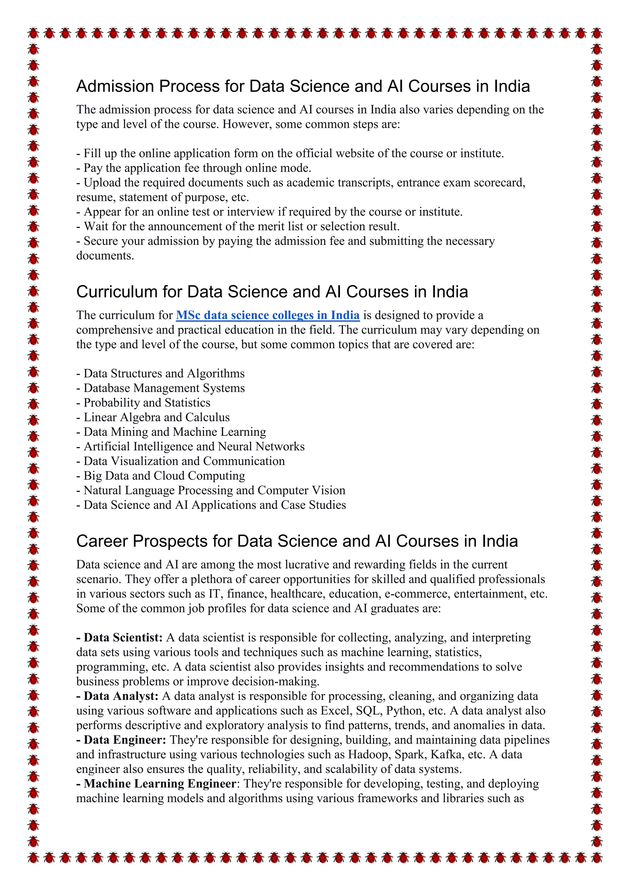 Guide To Data Science And Ai Courses In India For Future Data