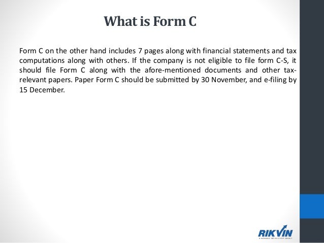 Guide to Filing Corporate Taxes – Form C-S and Form C