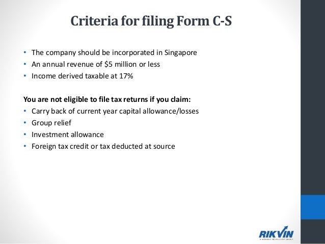 Guide to Filing Corporate Taxes – Form C-S and Form C