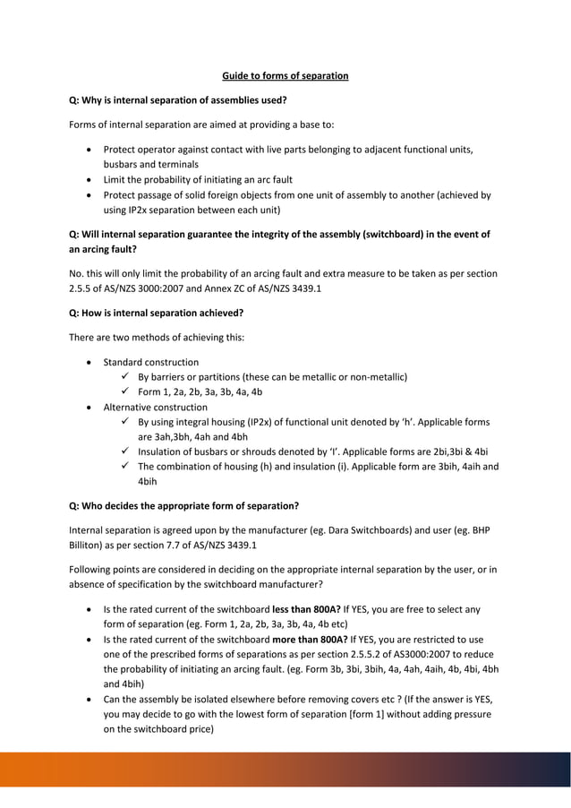 Guide to forms of separation | PDF
