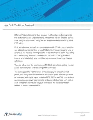 Guide to PEO Billing Reports | PDF | Personal Taxes | Personal Finance