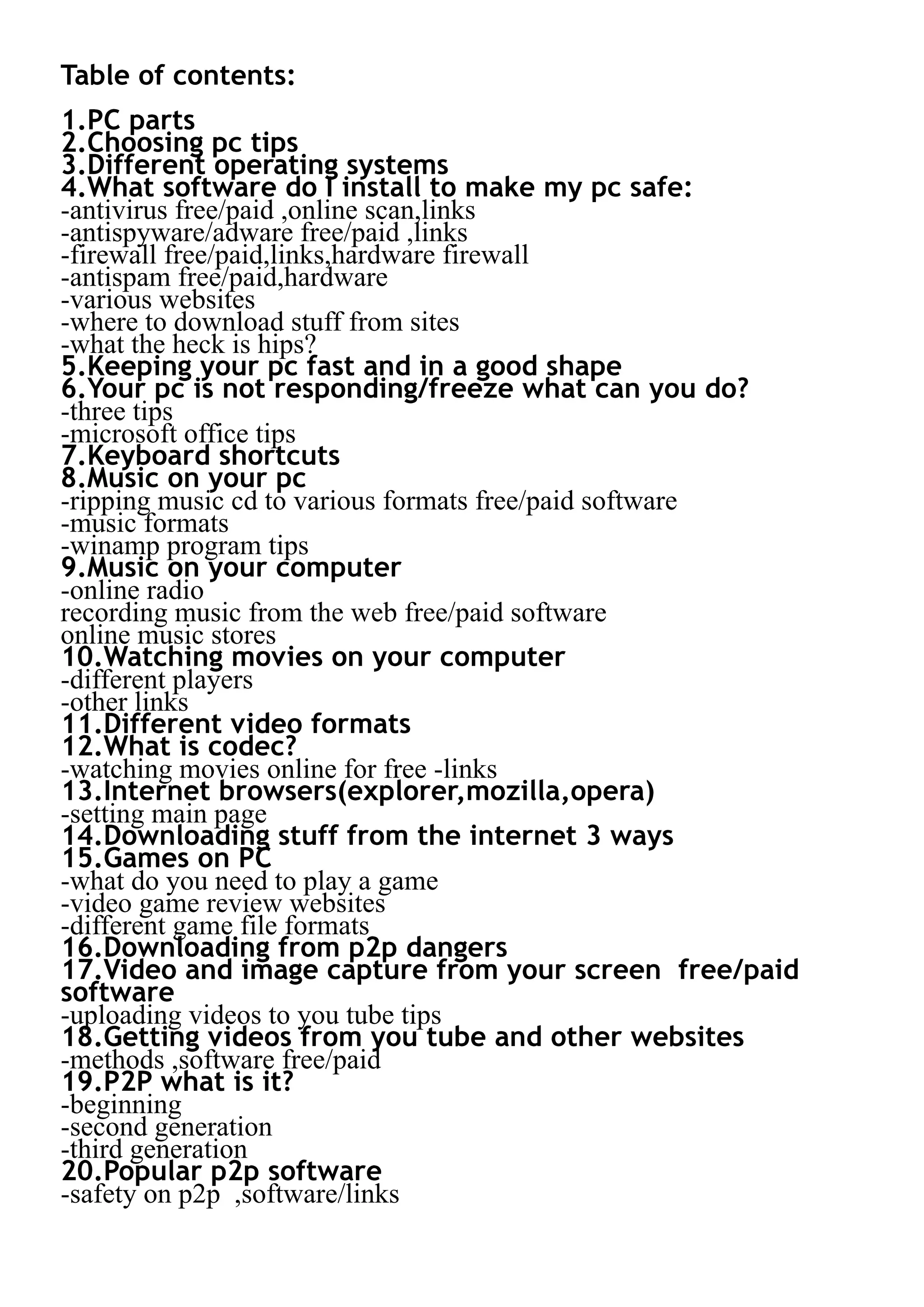 Guide To Your Pc Hardware,Software,P2p,Game Emulators | PDF