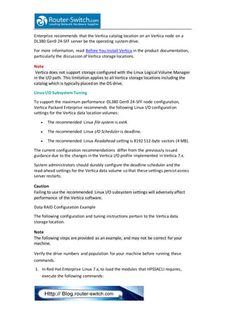 Guide using the hpe dl380 gen9 24-sff server as a vertica node | DOCX