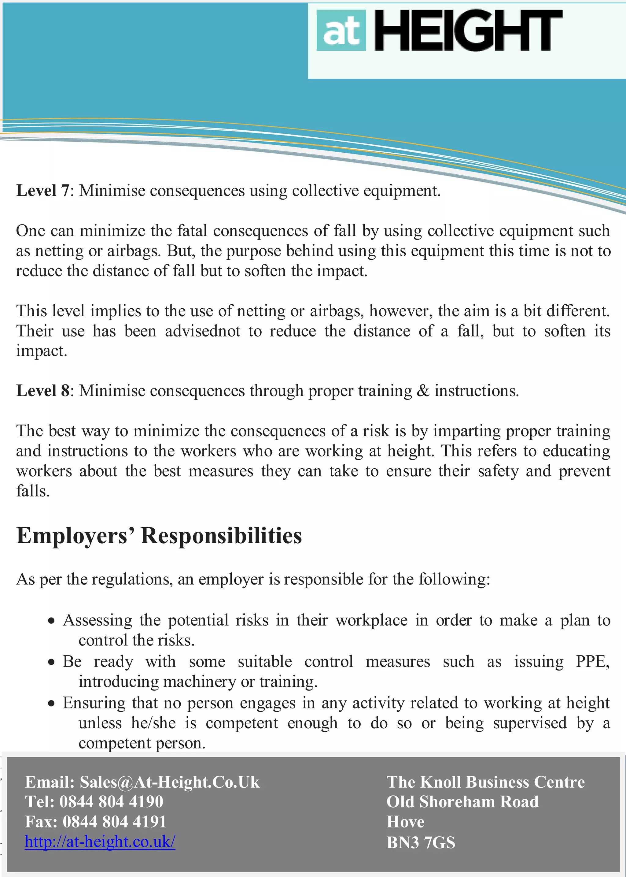 A Complete Guide to Working at Height Regulations by At-Height | PDF