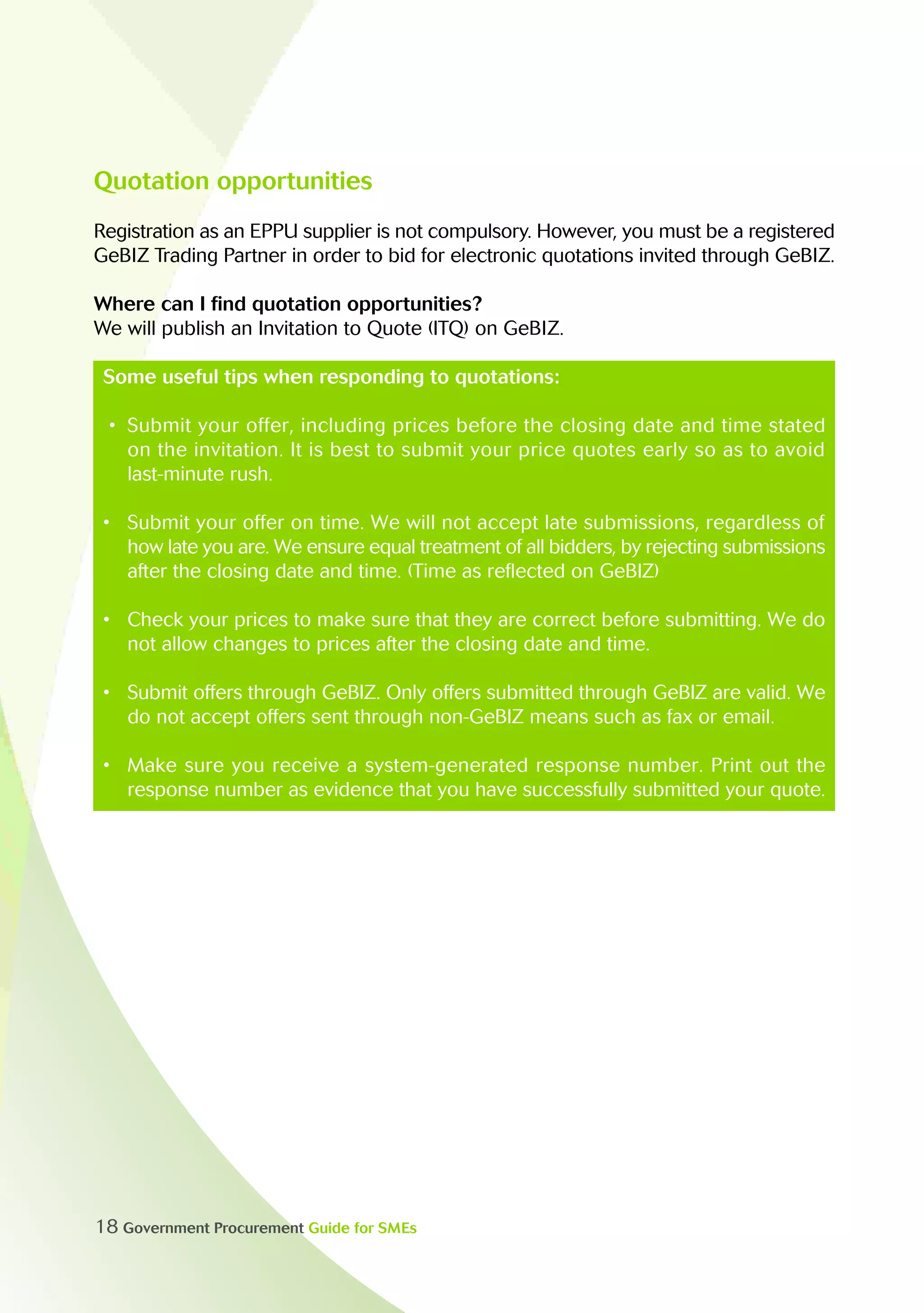 Guidebook Government Procurement Guide For SMEs | PDF