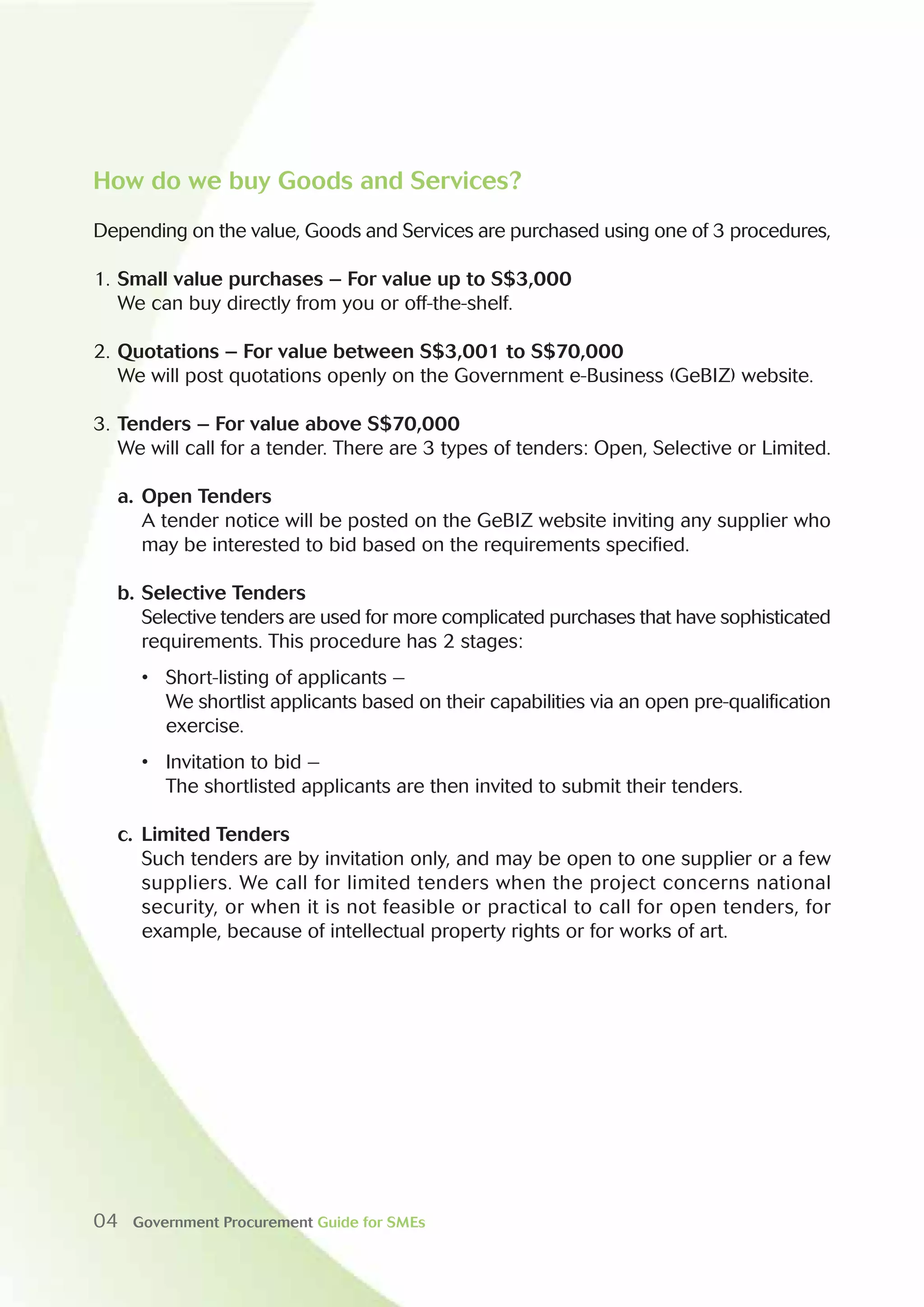 Guidebook Government Procurement Guide For SMEs | PDF