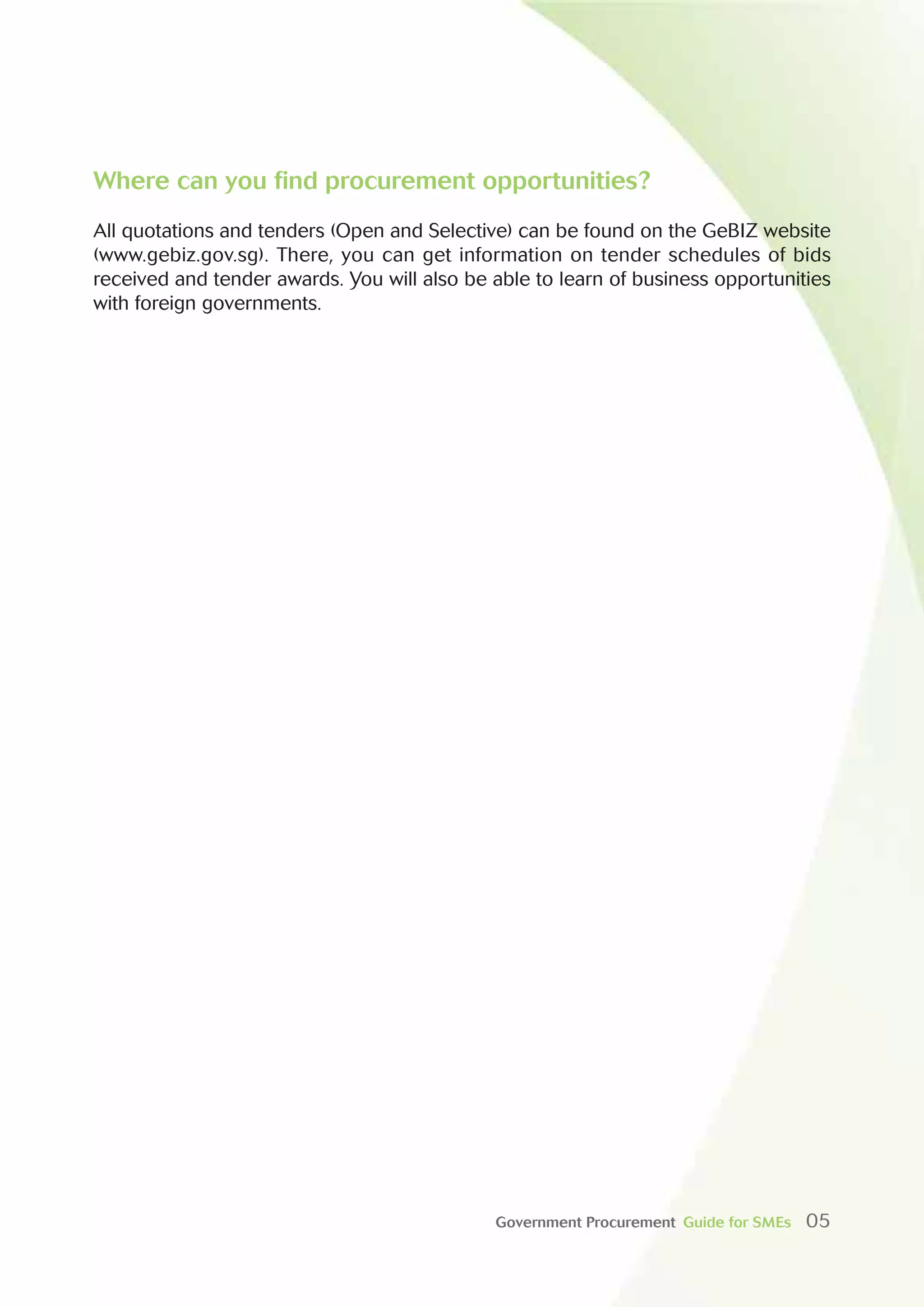 Guidebook Government Procurement Guide For SMEs | PDF