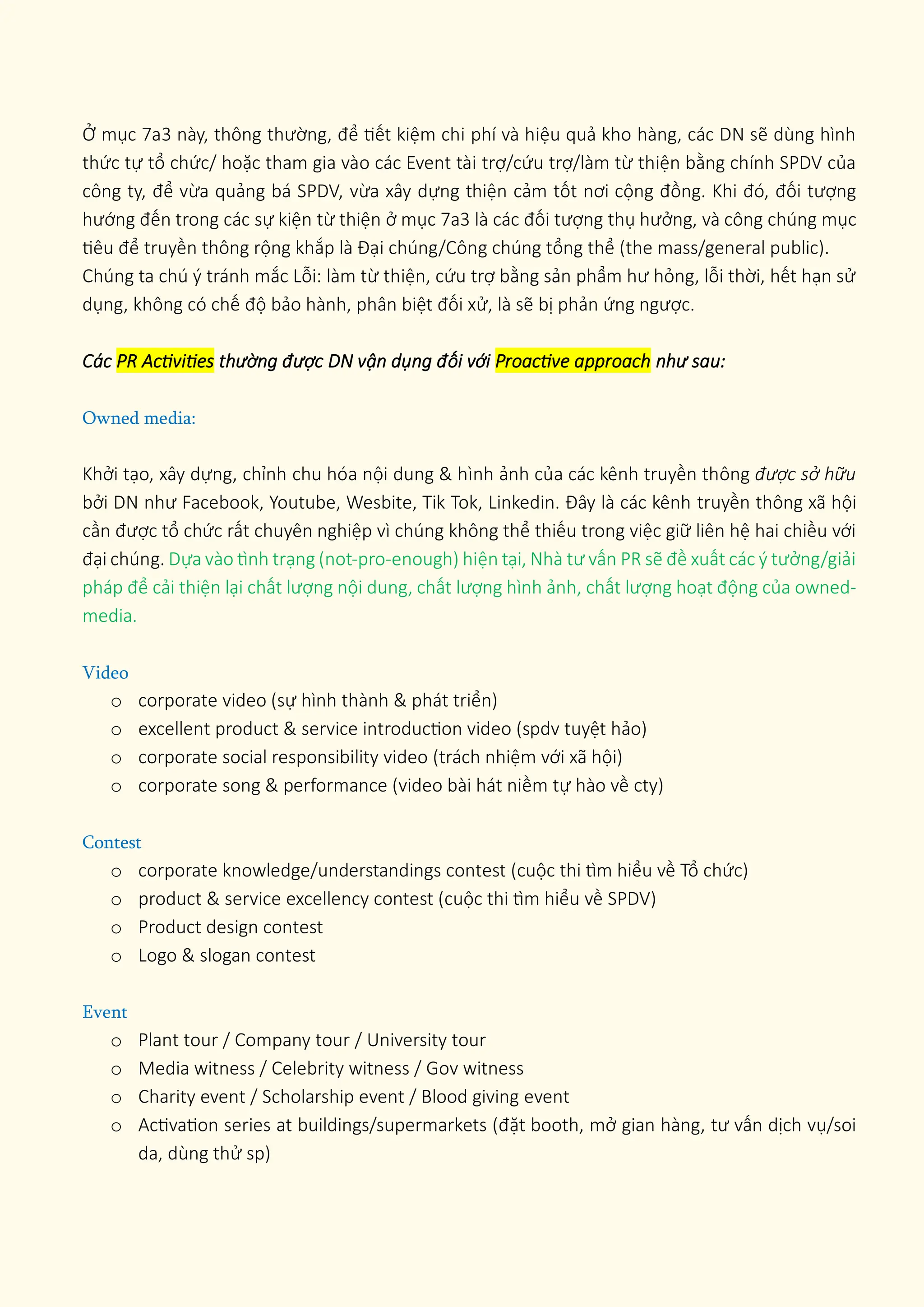 Guidebook HOẠCH ĐỊNH CHIẾN LƯỢC PR | PDF