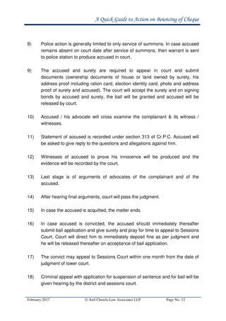 A Quick Guide to Action on Bouncing of Cheque | PDF