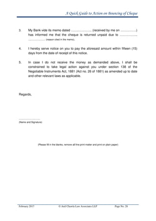 A Quick Guide to Action on Bouncing of Cheque | PDF