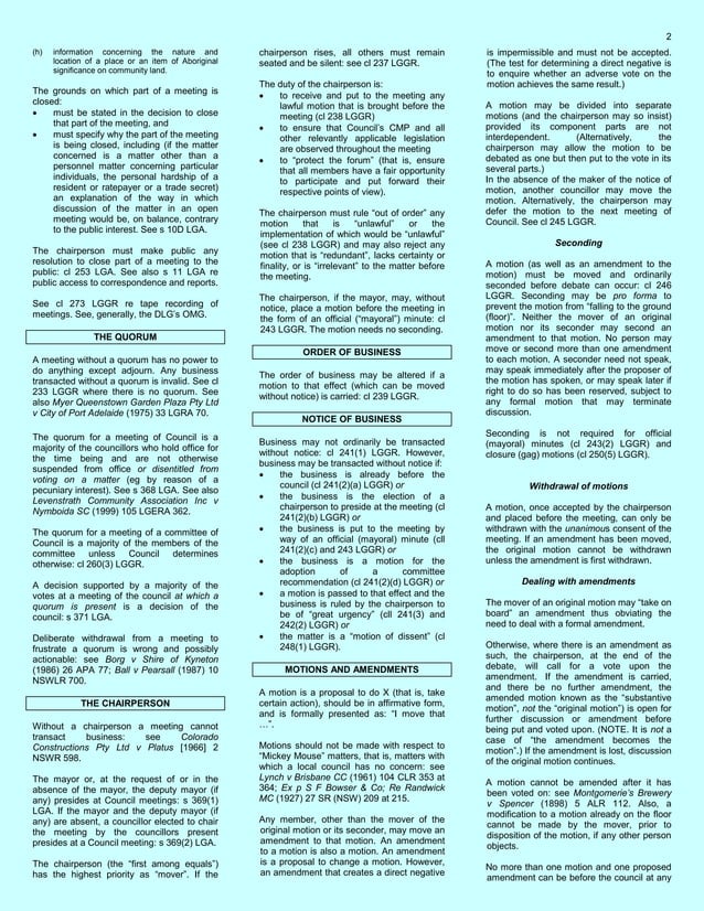 A GUIDE TO NSW LOCAL COUNCIL MEETINGS | PDF