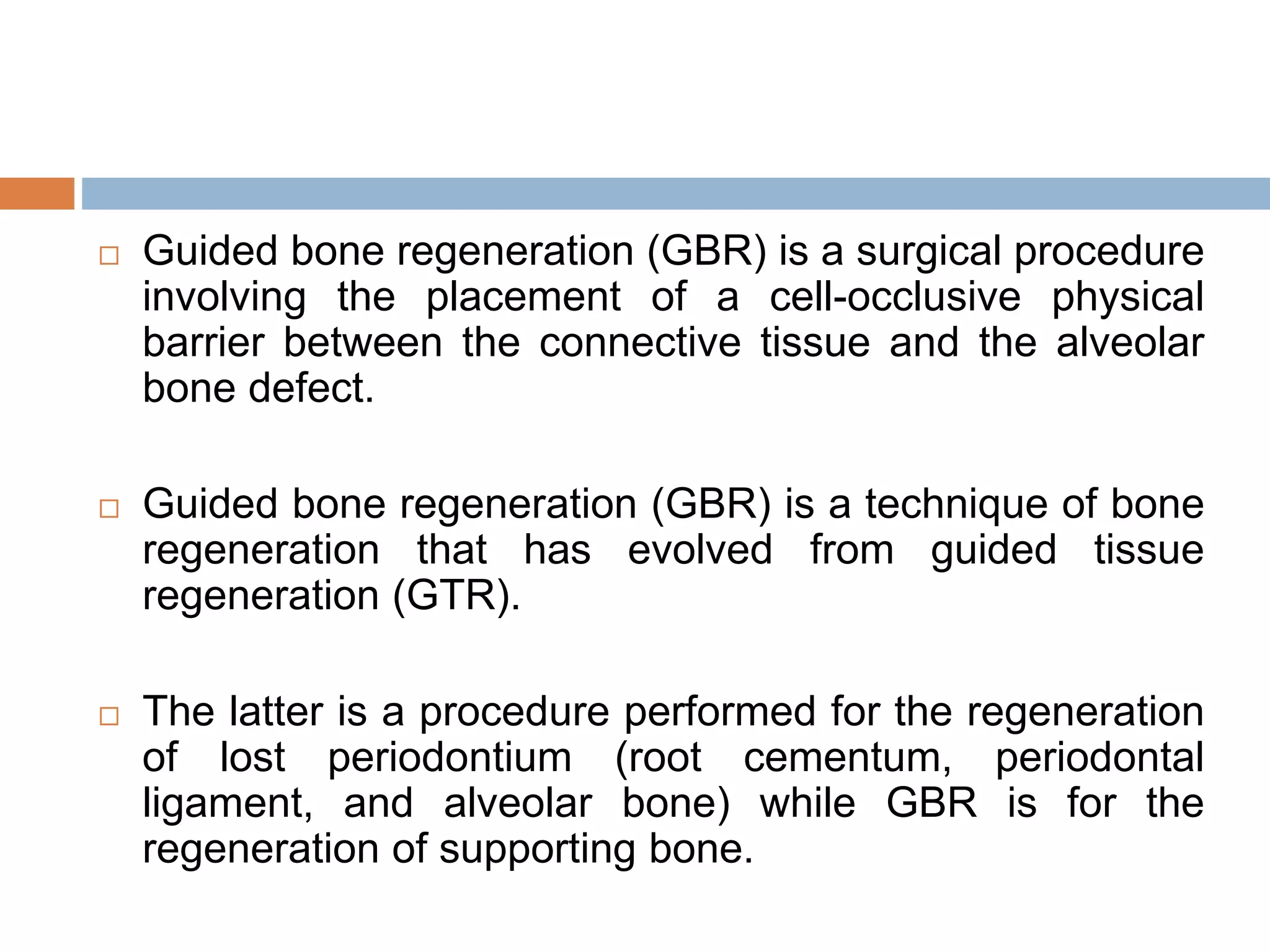 Guided bone regeneration | PPTX