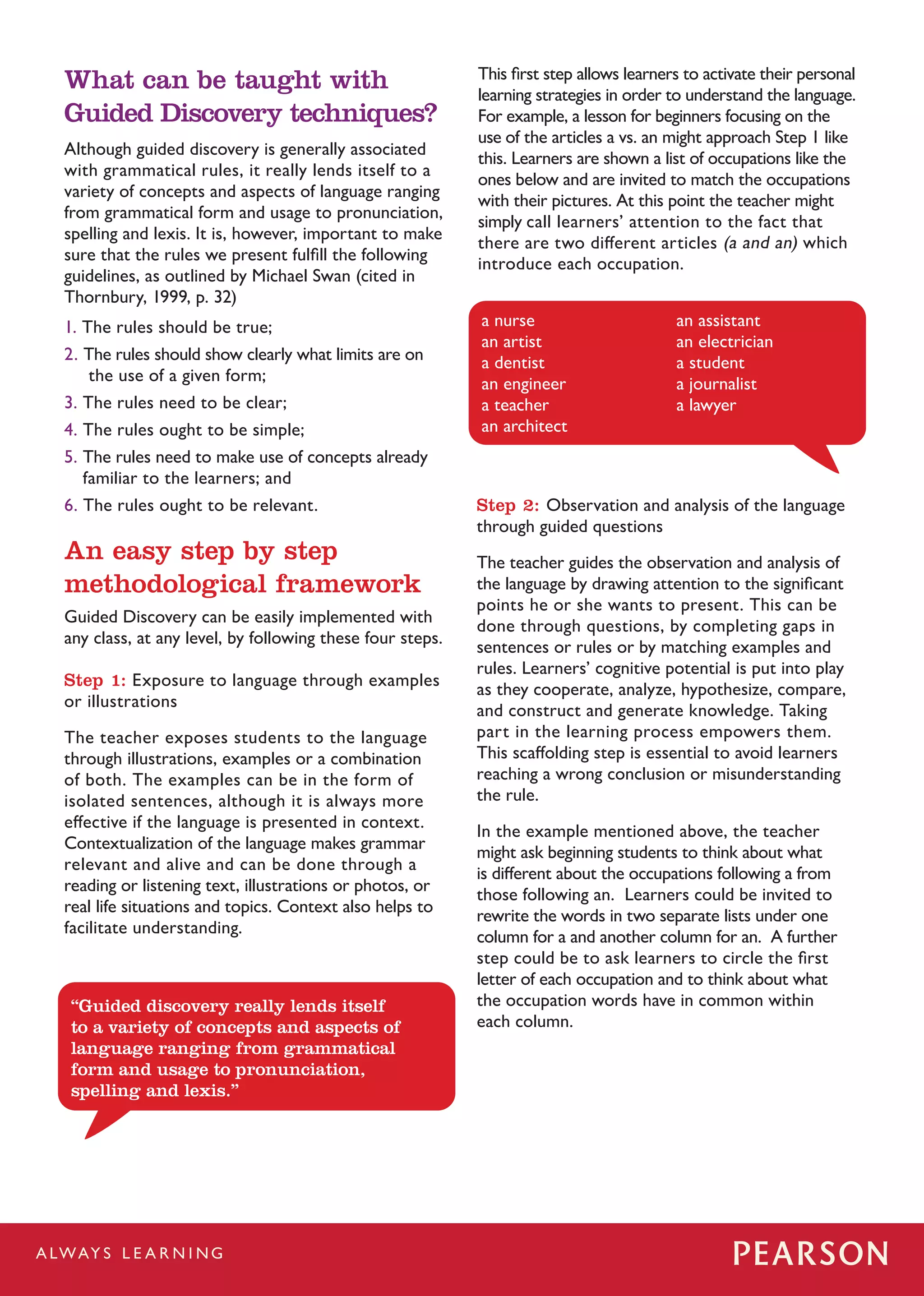 Guided Discovery for Language Instruction | PDF