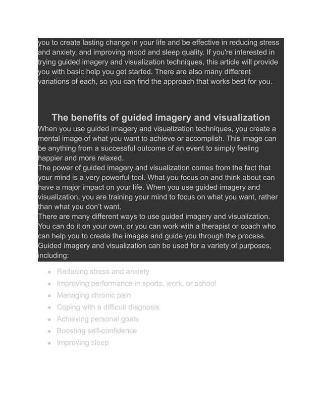 Guided Imagery and Visualization.pdf | 3-D Graphics | Computer Software ...