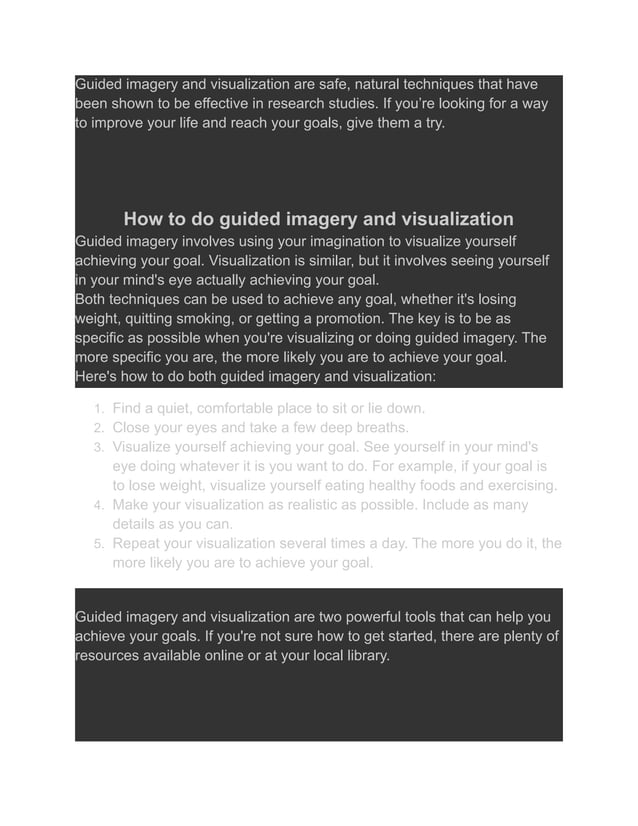 Guided Imagery and Visualization.pdf | 3-D Graphics | Computer Software ...