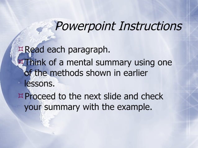 Guided individual summary practice | PPT