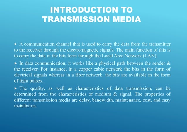 Guided media Transmission Media | PPT
