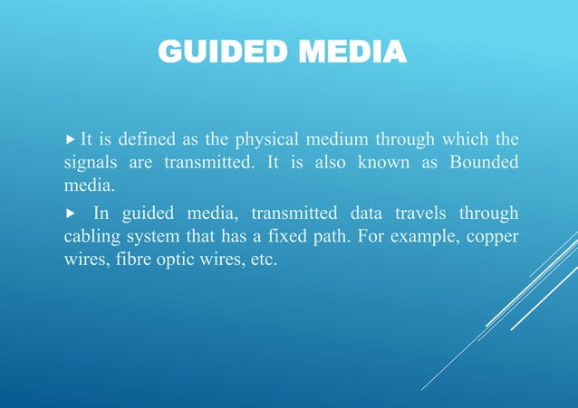 Guided media Transmission Media | PPT
