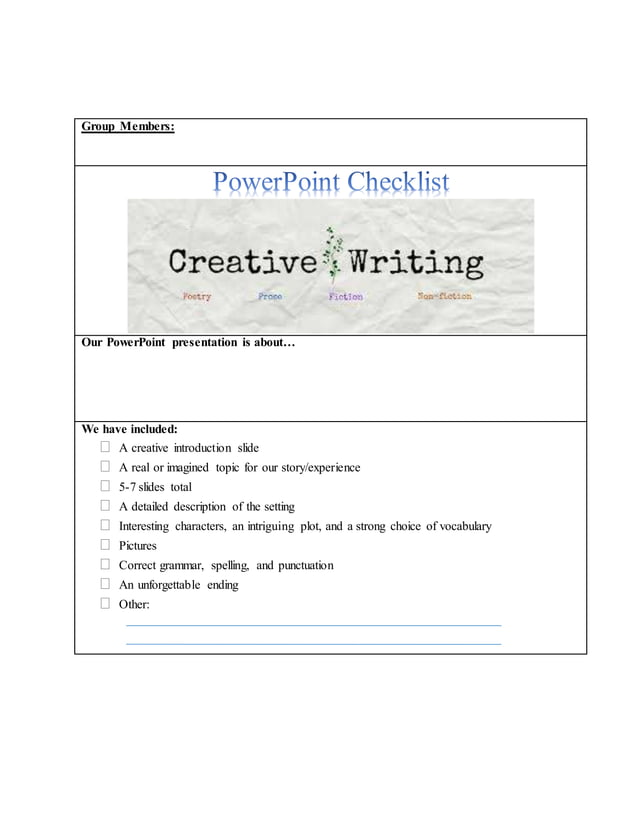 Guided notes for creative writing | PDF