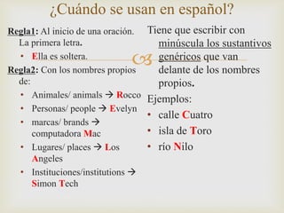 Guía para el correcto uso de mayúsculas en español | PPT