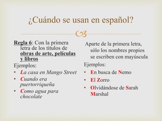 Guía para el correcto uso de mayúsculas en español | PPT