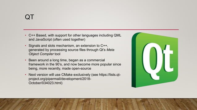 Guided overview of software frameworks qt framework | PPT