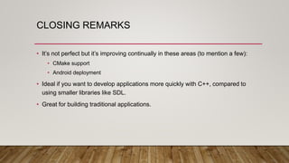 Guided overview of software frameworks qt framework | PPT