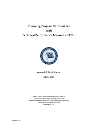 Informing Program Performance with Technical Performance Measures (TPMs ...