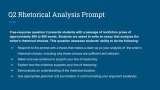 Guided rhetorical analysis of 2008 q2 prompt | PPT