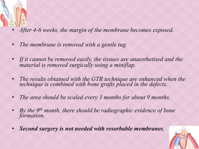 "GUIDED TISSUE REGENERATION" | PPTX | Dental Health | Diseases and Conditions