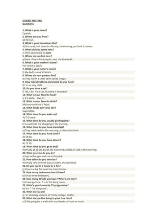 Guided writing | DOCX | Nutrition | Healthy Living