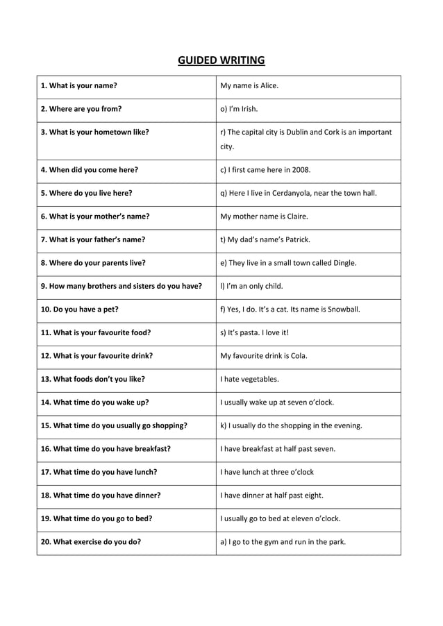Guided writing | PDF