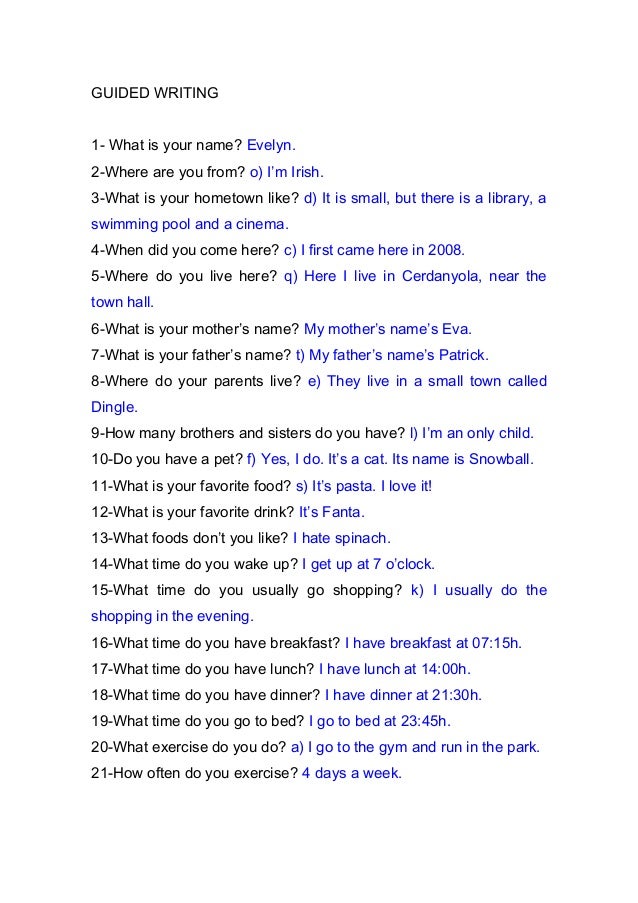 Guided Writing Guided Writing