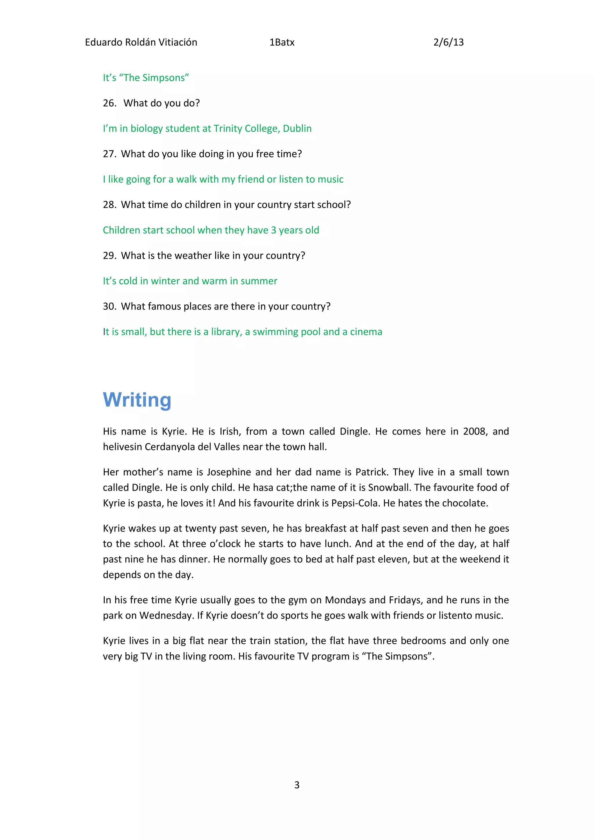 Guided writting corregido | DOCX | Television | Entertainment
