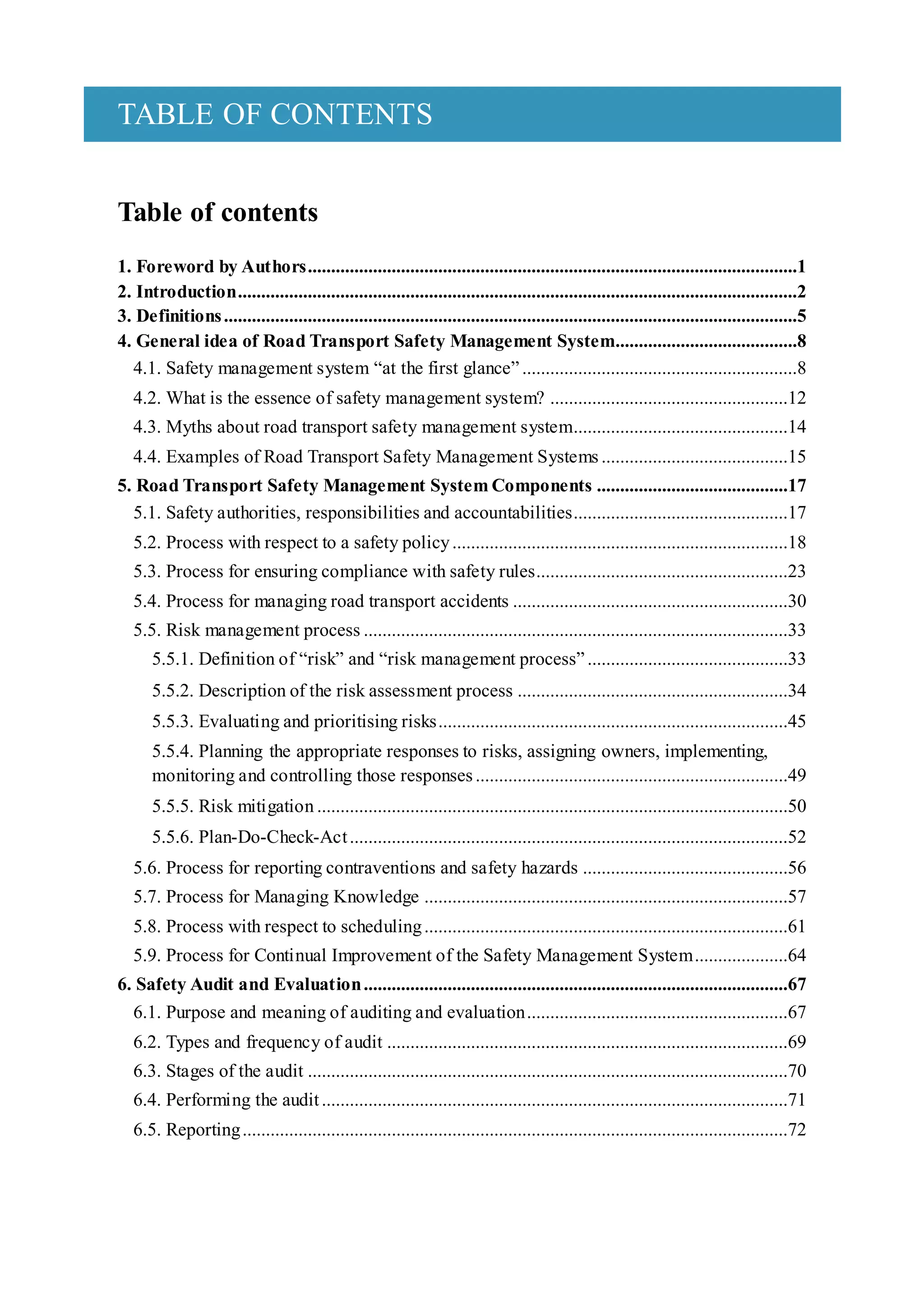 Guide "Road transport safety management systems" | PDF