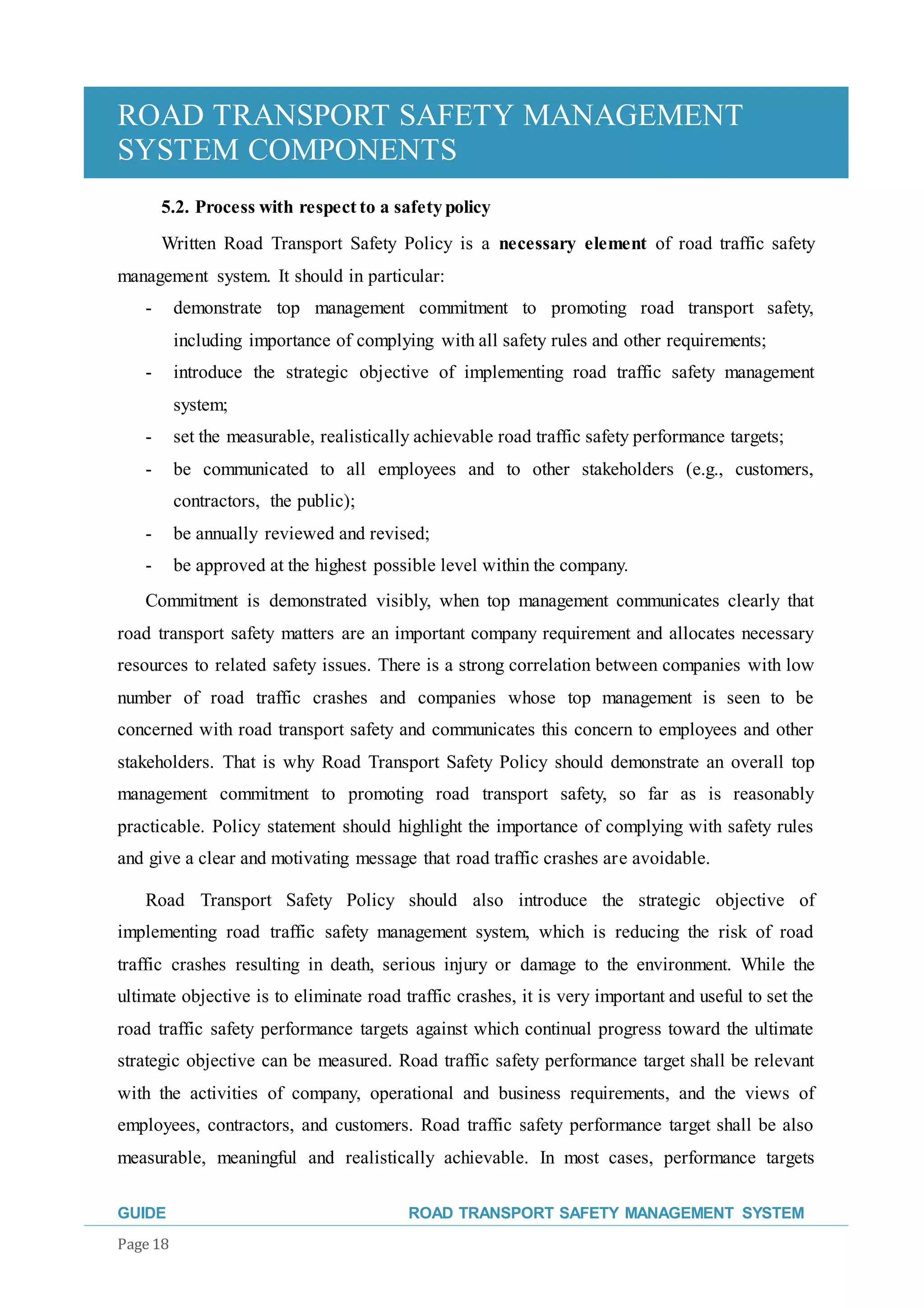 Guide "Road transport safety management systems" | PDF