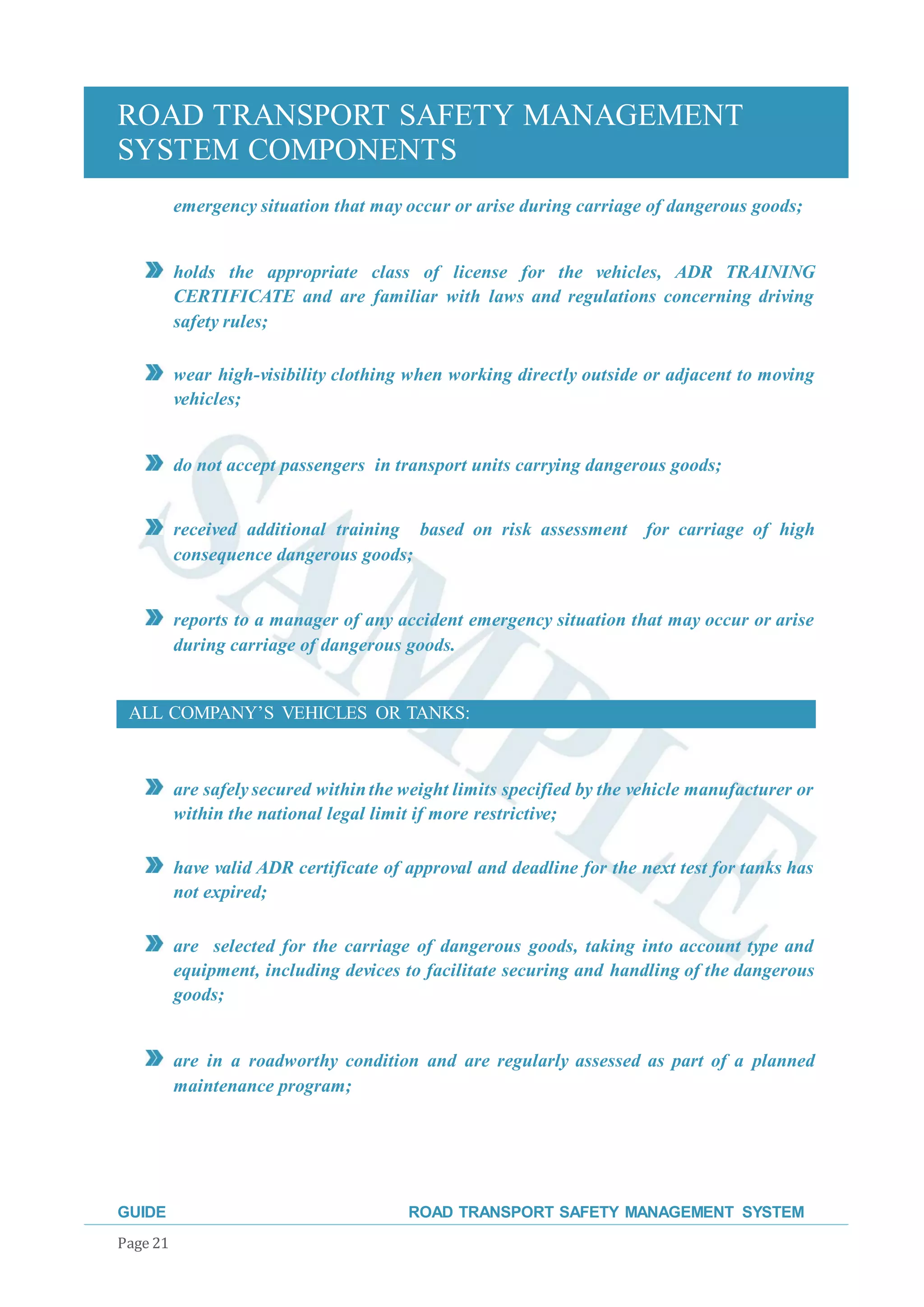Guide "Road transport safety management systems" | PDF