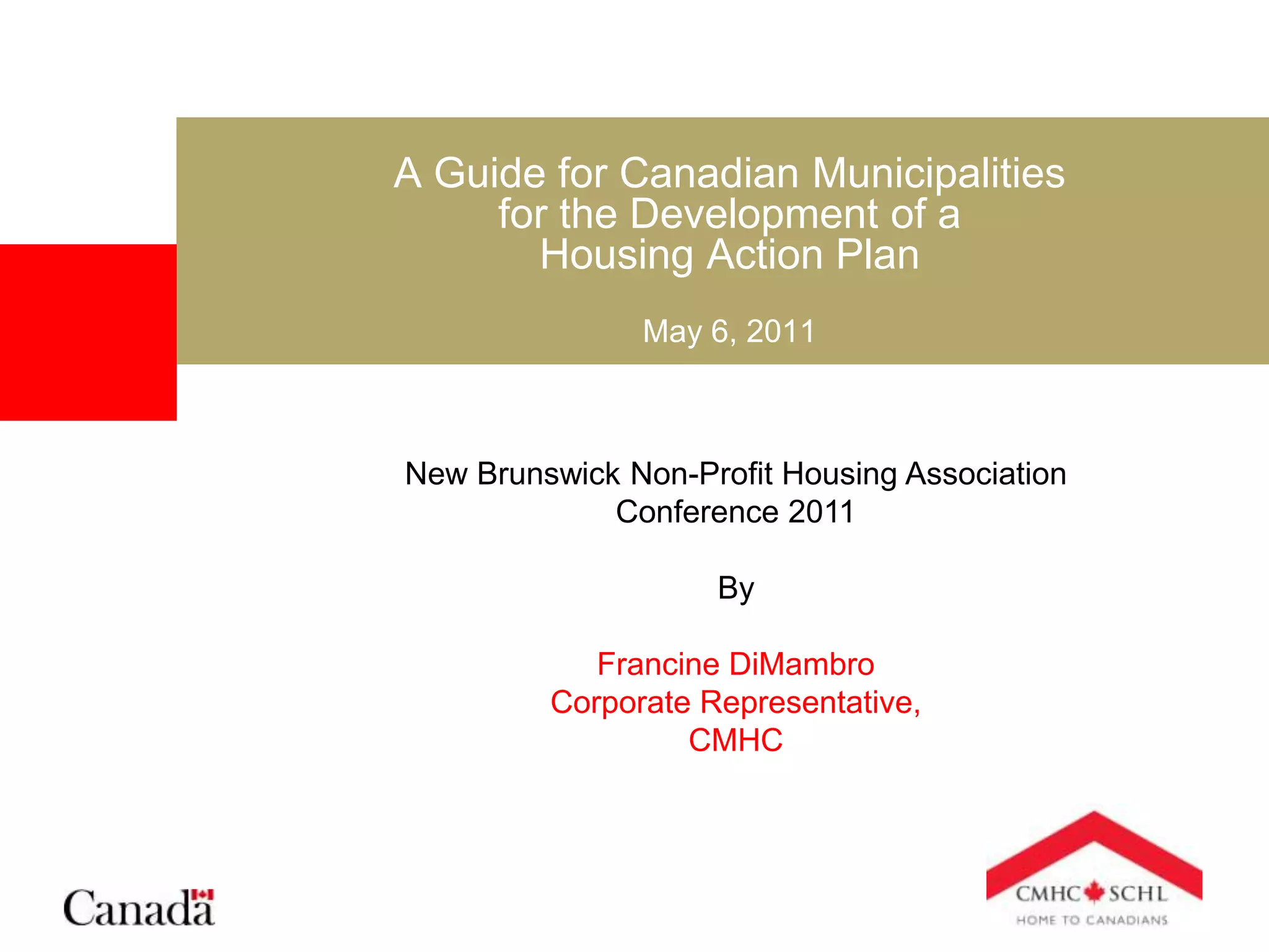 A Guide for Canadian Municipalities for the Development of a Housing ...
