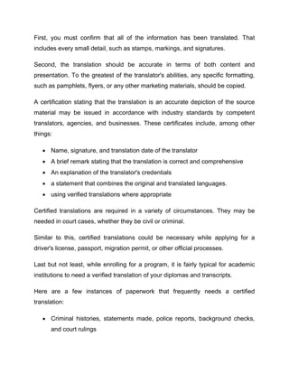 A guide for certified translation | PDF | Law