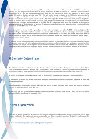 Guide for conducting comparability exercise for biological product ...