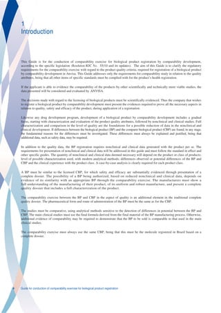 Guide for conducting comparability exercise for biological product ...