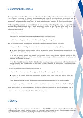 Guide for conducting comparability exercise for biological product ...