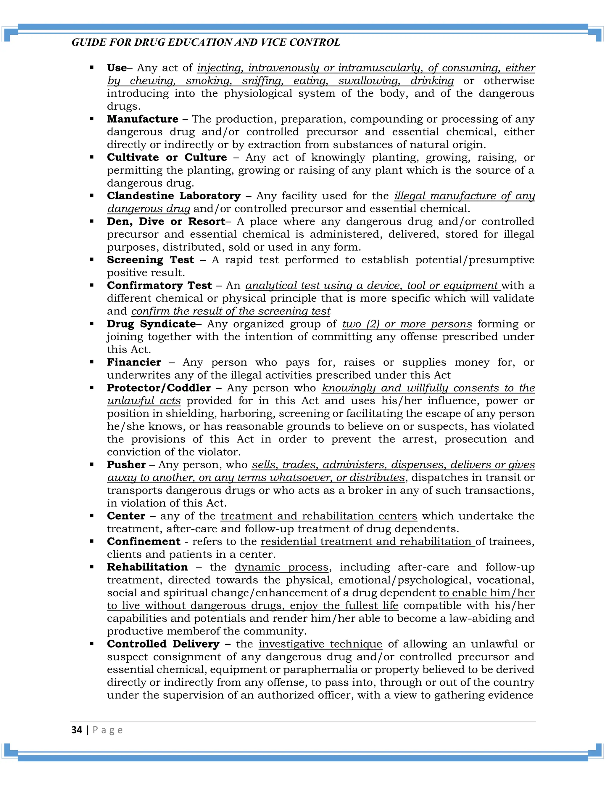 Guide for Drug Education and Vice Control.docx