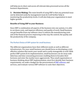 Guide for erp software for small business | PDF