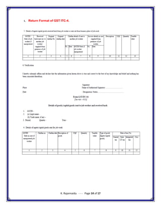 Guide for job work under gst | PDF