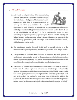 Guide for job work under gst | PDF