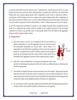 Guide for job work under gst | PDF