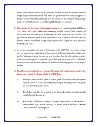 Guide for job work under gst | PDF
